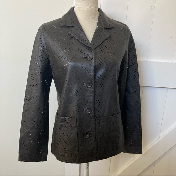 Etcetera | Jackets & Coats | Etcetera Leather Jacket Blazer Perforated ...